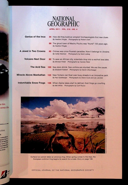 NATIONAL GEOGRAPHIC MAGAZINE April 2011 Inca Crimea Volcano Manhattan ...
