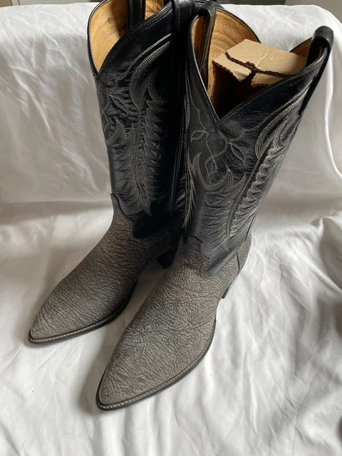 VINTAGE TONY LAMA 6252 Shrunken Bull Shoulder Cowboy Boots Mens 10 EE ...