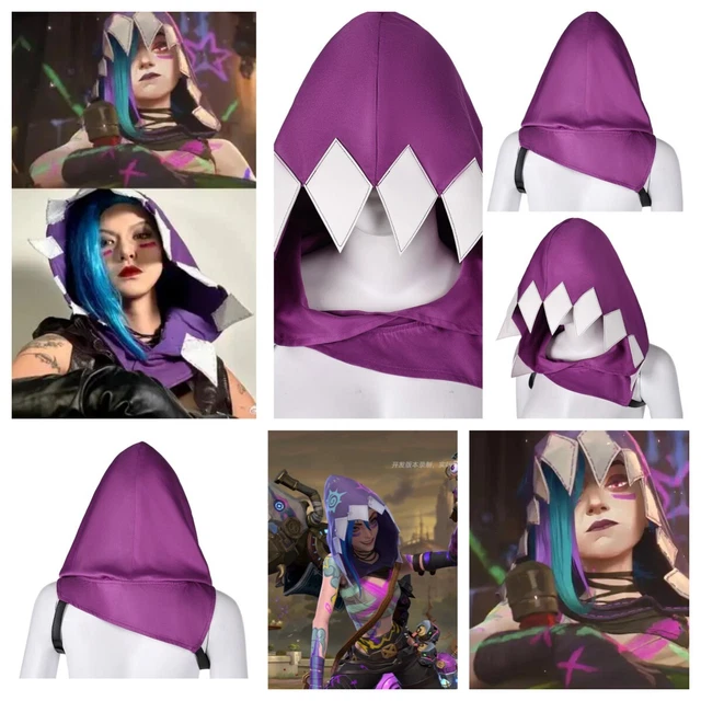 JINX ARCANE: LEAGUE Of Legends 2 Jinx Adults party Purple Hooded Shawl ...