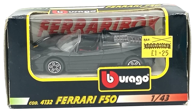 BBURAGO BLACK FERRARI F50 1/43 Scale Diecast Model 4132 Burago b £7.99 ...
