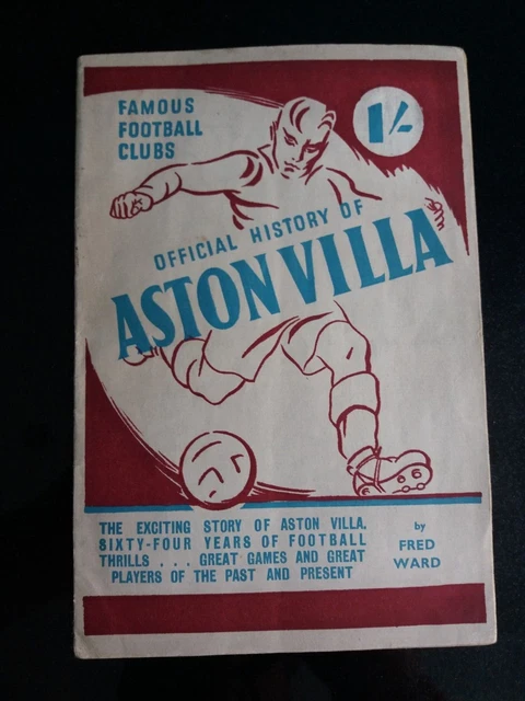 ASTON VILLA OFFICIAL History Famous Football Clubs Late 1940s 32 pages ...