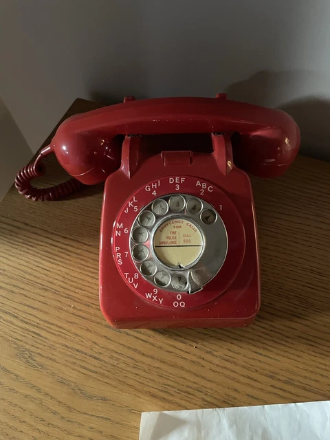VINTAGE RED ROTARY GPO Dial Telephone 1970’s - fully Restored And ...