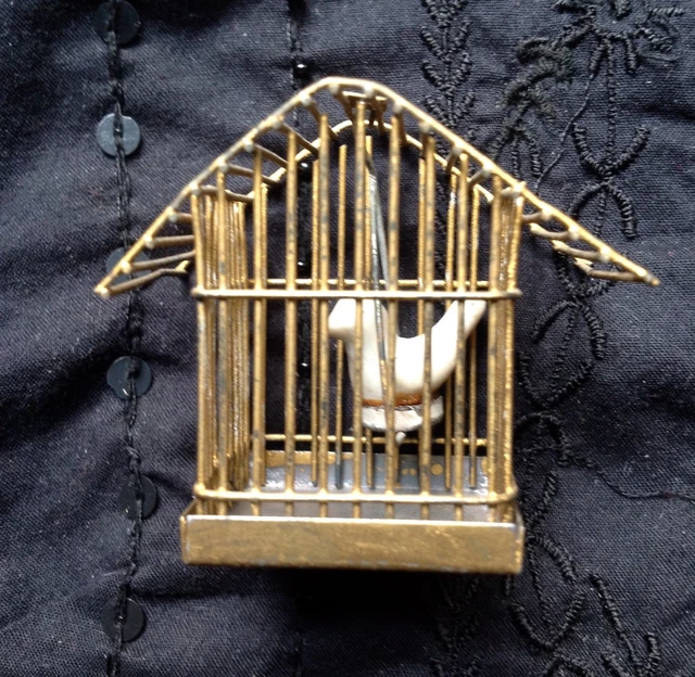 ANTIQUE VINTAGE GERMAN Dolls House Metal Bird Cage With Bird C1900 ...