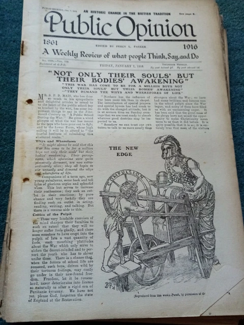 WW1 PUBLIC OPINION Magazine - dated Friday (more available) 1916 ...