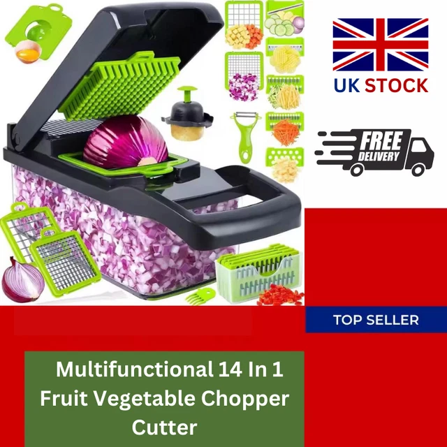 FOOD VEGETABLE SLICER Salad Fruit Peeler Cutter Dicer Chopper Kitchen ...