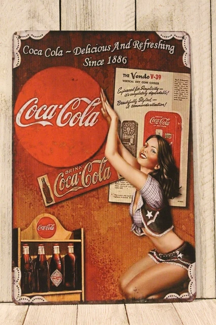 Coca Cola Coke Sexy Pinup Girl Tin Sign Poster Vintage Ad Style Diner Soda Yz Eur 904 Picclick Fr