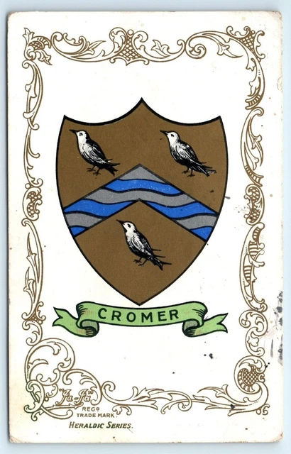 POSTCARD CROMER HERALDIC Series 1909 Coat Of Arms Ja Ja Series £5.98 ...