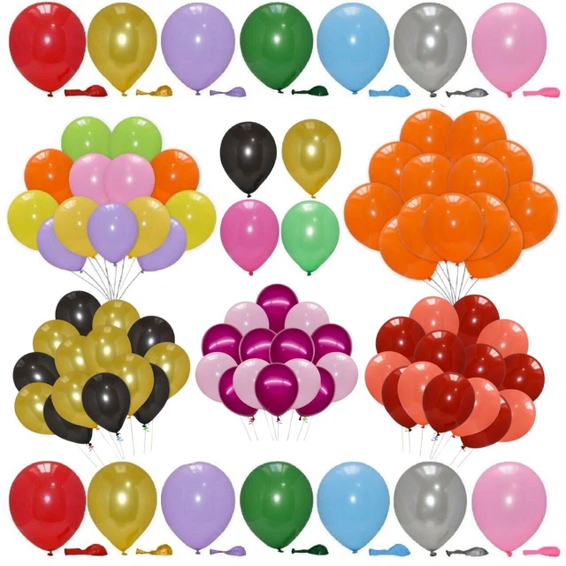 PLAIN BALLOONS 10& BALLOONS Helium Quality COLOUR Latex BIRTHDAY Party ...