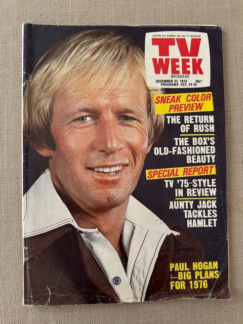 VINTAGE TELEVISION - "Australian TV Week" Dec 1975 Paul Hogan Marcia ...