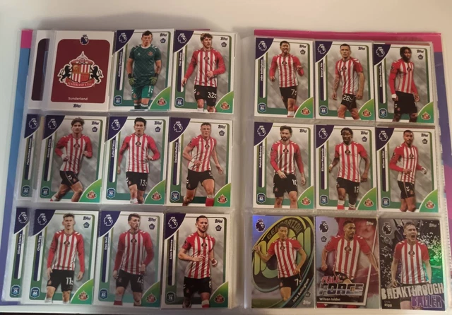 TOPPS PREMIER LEAGUE 2025/26 25/26 2026 Sunderland Team Set 18 cards £8 ...