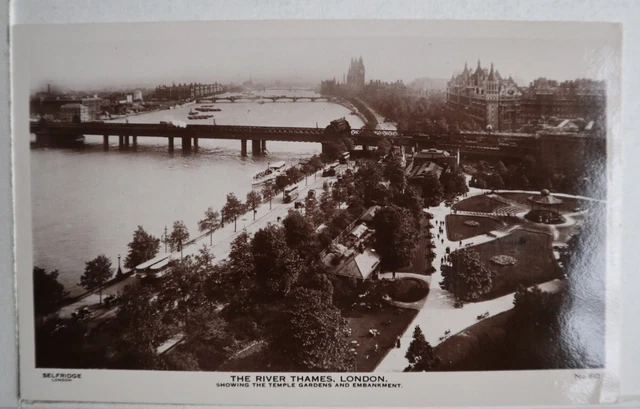 ANCIENNE CARTE POSTALE London la Rivière Thames Temple Jardins ...