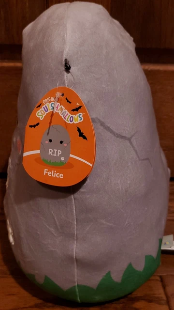 NEW 2022 SQUISHMALLOW 12" Felice RIP Tombstone Headstone Plush Non-Flip ...