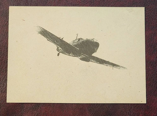 WW2 WWII GERMAN sketch Luftwaffe plane soldiers feldpost military post ...