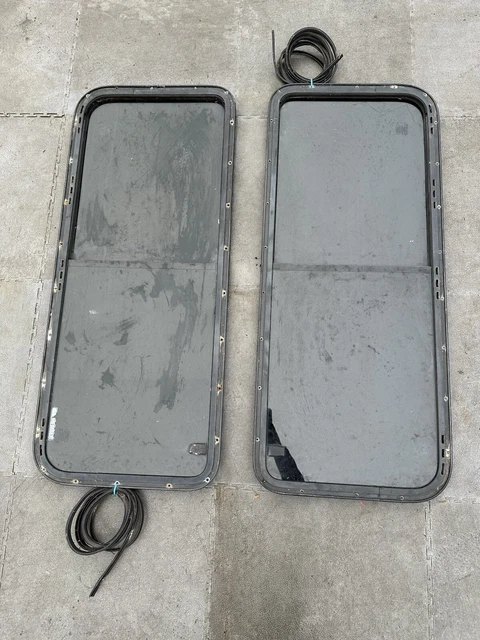 LAND ROVER DEFENDER Rear Side Windows Sliding Windows Pair £190.00 ...