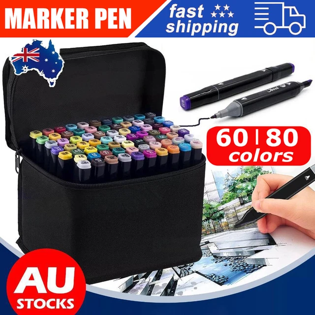 60/80 COLOR MARKER Pen Dual Headed Graphic Artist Sketch Color TOUCH ...