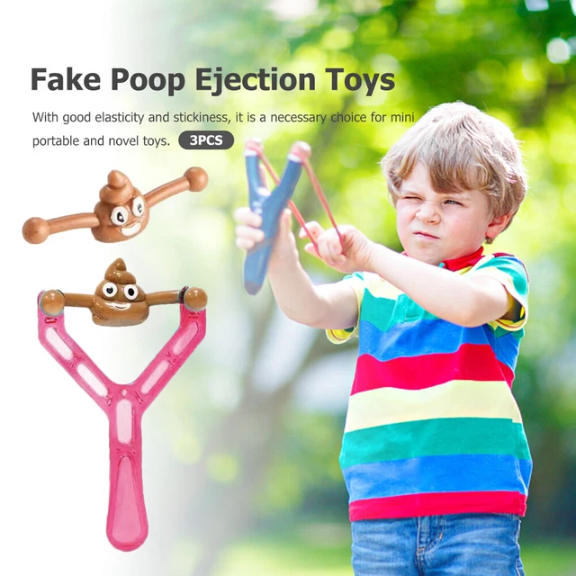 MINI FAKE POO Launcher Portable Plastic Poop Flying Toys for Children ...