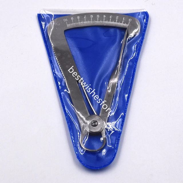 DENTAL WAX METAL Crown Gauge Caliper Ruler Scale Spring Steel Measuring ...