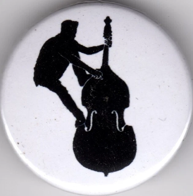 PSYCHOBILLY PIN BUTTON Badge 25mm - DOUBLE BASS - KING KURT METEORS ...