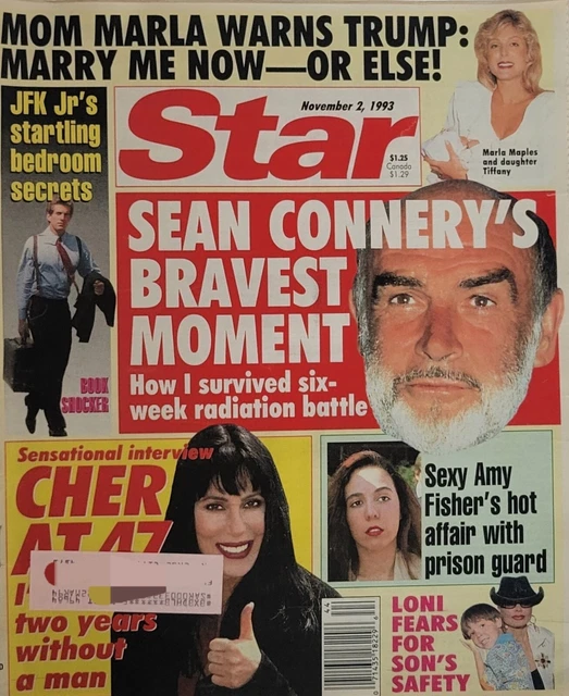 STAR MAGAZINE SEAN Connery, Marla Maples, JFK Jr, Cher, November 2 ...