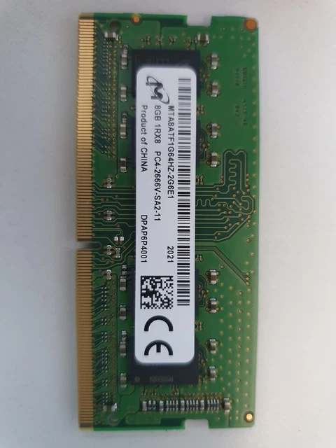 MICRON SO-DIMM 8GB, DDR4-2666 Arbeitsspeicher (MTA8ATF1G64HZ-2G6E1) £34 ...