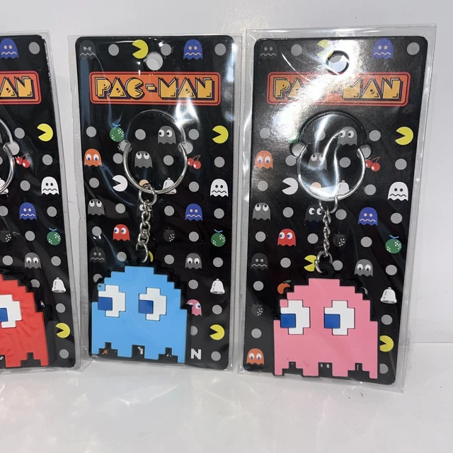 SET OF 3 Pac-Man Rubber Keychains Bandai Namco Retro £13.37 - PicClick UK