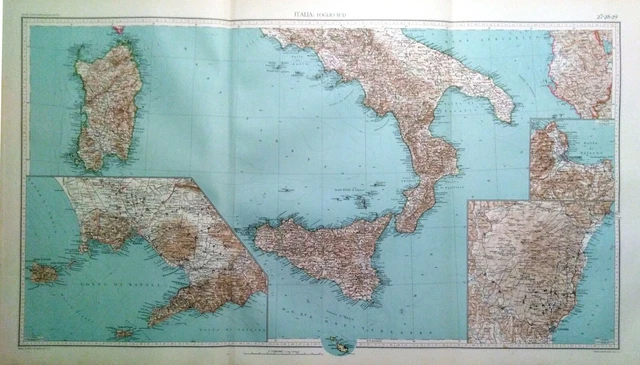 ANTIQUE MAP ITALY SOUTH SICILIA SARDINIA MALTA 1929 Antique map £51.13 ...