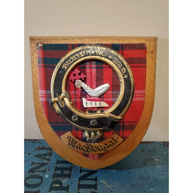 VINTAGE MCDOUGALL SCOTTISH Tartan Clan Crest Coat of Arms $68.88 ...