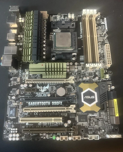 ASUS TUF SABERTOOTH 990FX, Socket AM3+ Motherboard w/ AMD FX8350 COU ...