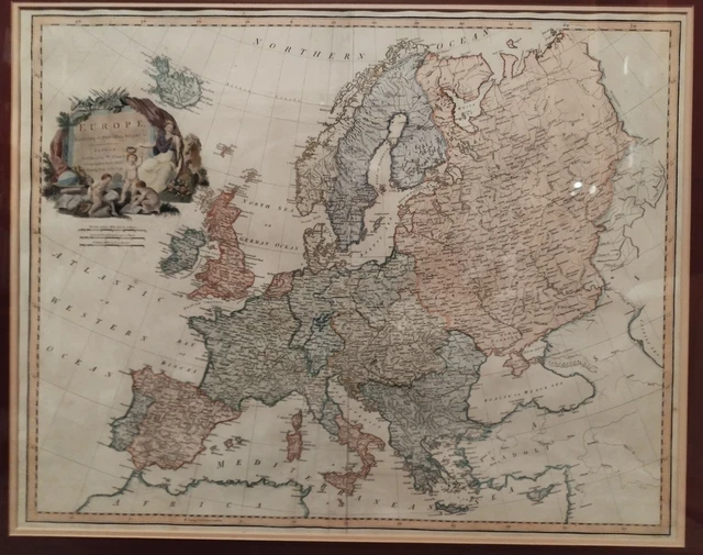 WILLIAM FADEN Large Antique Map of Europe Exhibiting its Principal ...