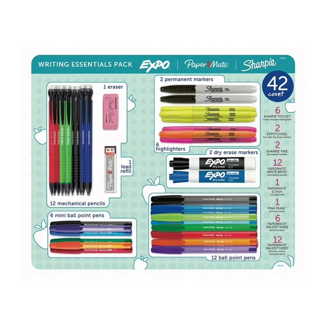SHARPIE, PAPER MATE, Expo Back to School Writing Essential Kit, 42 ...