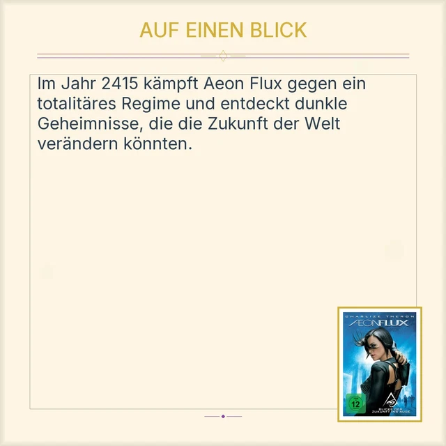 AEON FLUX DVD Sci-Fi Action Dystopische Zukunft Charlize Theron Deutsch ...