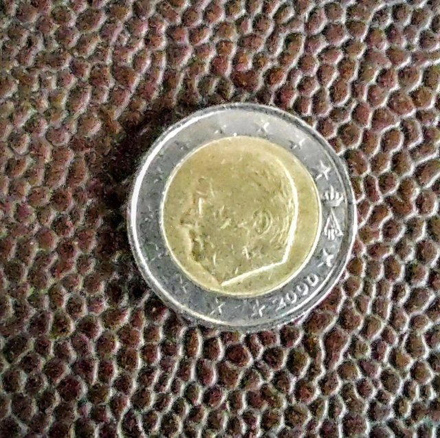 MONETA RARA, NUMISMATICA, 2 EURO Belgio, bordo scavato, Re Alberto II ...