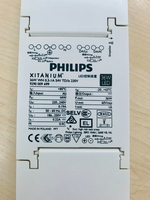PHILLIPS XITANIUM 36W WH 0.3-IA 54V TD/Is 230V LED Driver - 9290 009 699 £21.50 - PicClick UK