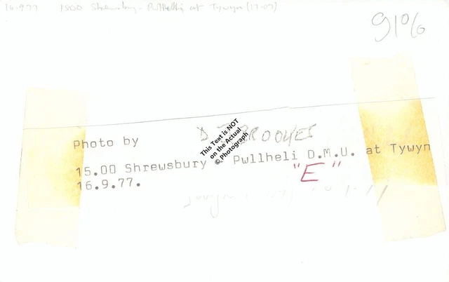 1977 BR CLASS 101 DMU Train at TYWYN (Gwynedd) Photograph Wales Railway ...