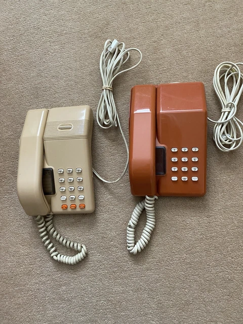 2 X RETRO BT VISCOUNT LANDLINE TELEPHONES BEIGE AND TAN 1980’s £17.00 ...