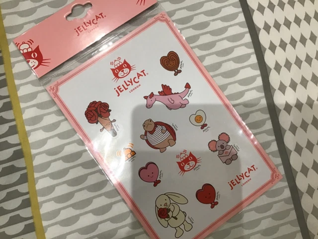 JELLYCAT LONDON 2026 VALENTINE Sticker Sheet NEW Present WIFE Gift CUTE ...
