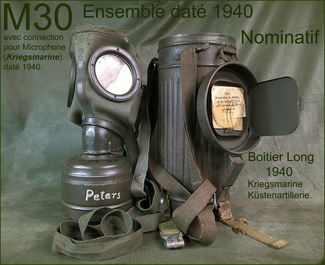 WW2 WH MASQUE à gaz Allemand Gasmaskendose German gasmask canister ...