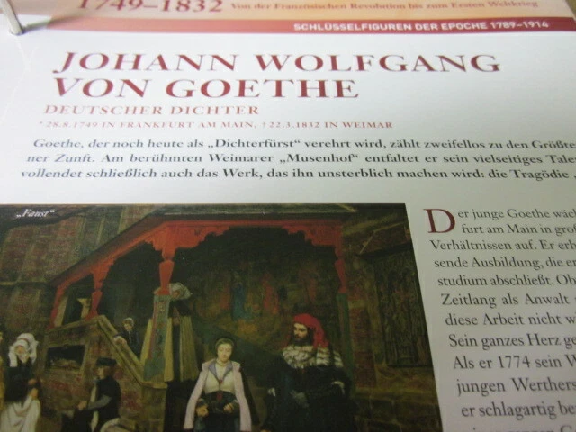 GESCHICHTE EUROPAS 1789-1914 Schlüsselfiguren Johann Wolfgang von Goethe 1749-32 EUR 3,99 ...