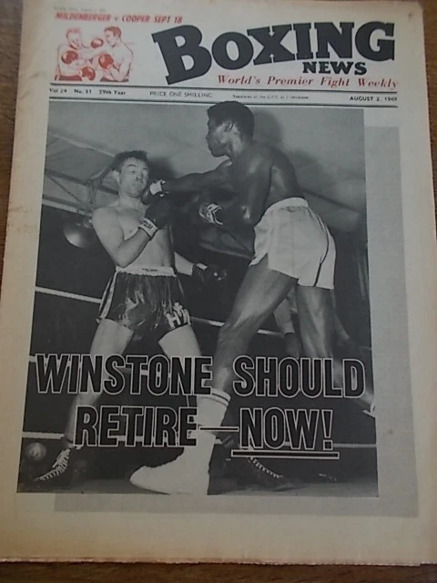 VINTAGE 1968 BOXING News Magazine features HOWARD WINSTONE LEGRA JOHNNY CLARK £18.14 - PicClick UK