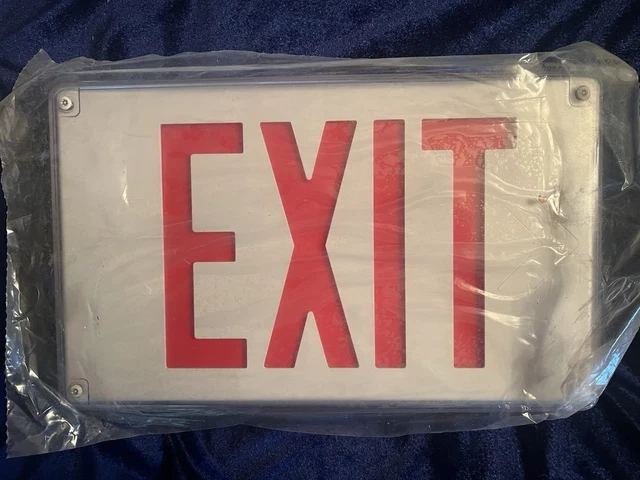 LITHONIA LIGHTING LED Emergency Exit Sign. Dual Voltage 120/277, Top ...