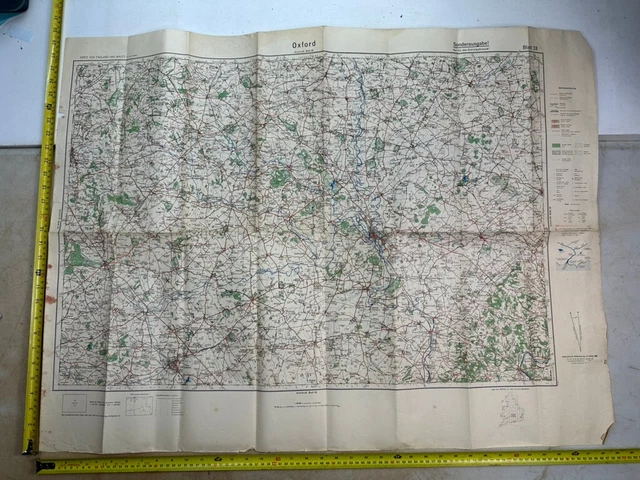 ORIGINAL WW2 GERMAN Army Map of England / Britain - Oxford EUR 35,64 ...