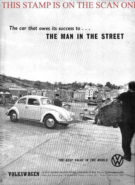 VOLKSWAGEN VW BEETLE Saloon Motor Car ADVERT (12) Original 1960 Print ...