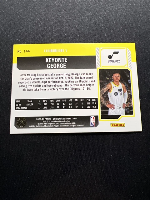 2023-24 CONTENDERS KEYONTE George Rookie biglietto variazione foto SSP ...
