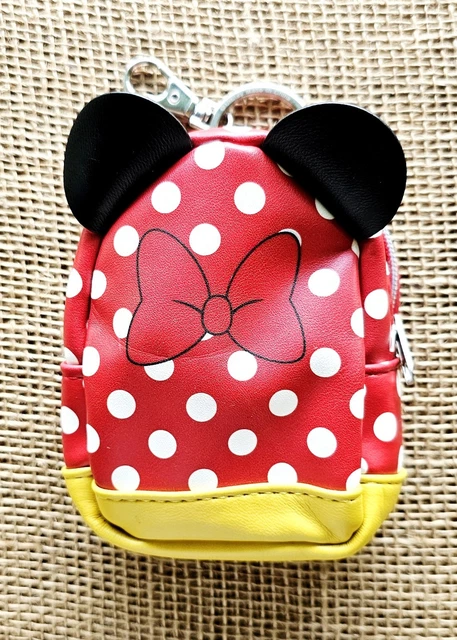 WALT DISNEY PARKS Backpack Coin Purse Minnie Mouse Keychain Red Polka ...