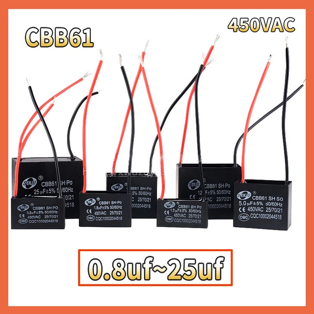 0.8/1/1/1.2/1.5/1.8/2/2.2/2.5/3/4/5/6/8/10-25 UF FAN Start Capacitor ...