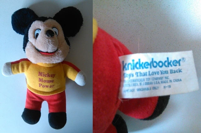 MICKEY MOUSE SOFT toy KNICKERBOCKER disney VERY RARE plush 1970's retro ...