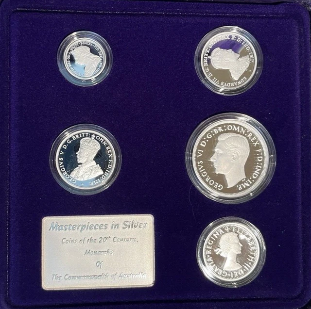 AUSTRALIA 2000 MASTERPIECES In Silver Proof Coin Set. 99.9% Silver EUR ...
