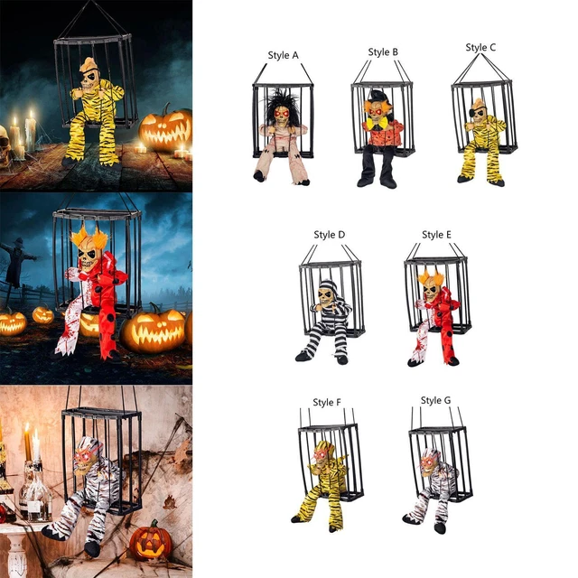 SCARY PRISON CAGED Dead Prisoner Screaming Animated Decorations Doll ...