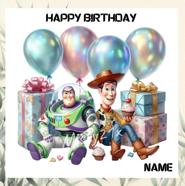 PERSONALISED TOY STORY Birthday Greeting Card WOODY BUZZ LIGHTYEAR ...