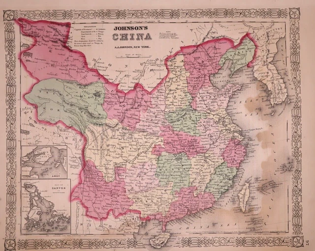 1867 MAP ~ CHINA ~ Johnson Map (14x18)-#1927 £15.81 - PicClick UK